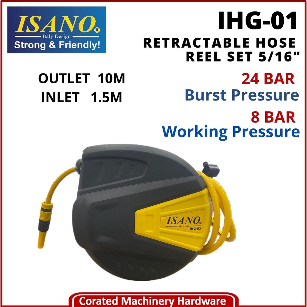 [CORATED] ISANO IHG-01/IHG-03 RETRACTABLE HOSE REEL SET WITH ACCS IHG01 ...
