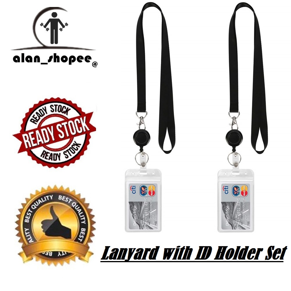 2PCS With Lanyard and Retractable Badge Reel with ID Badge Clip ...