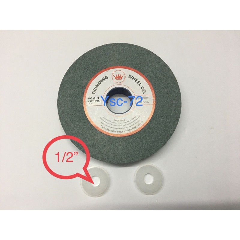 DEAN GRINDING WHEEL STONE 6'' X 1'' X 11/4'' A80P,A120P (GREEN ...