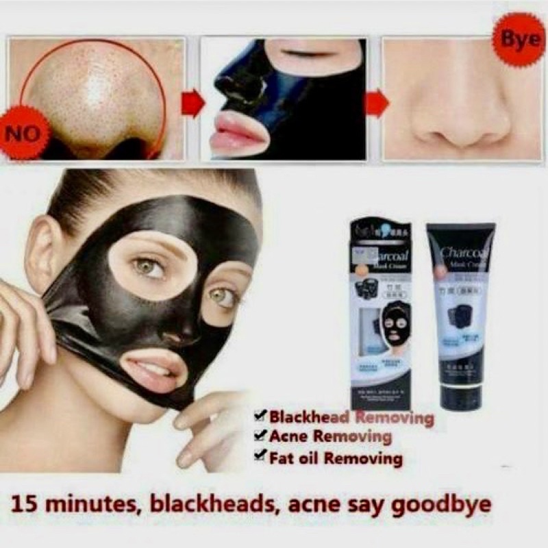 Buang black head Masker hidung muka blackheads nose face mask charcoal ...