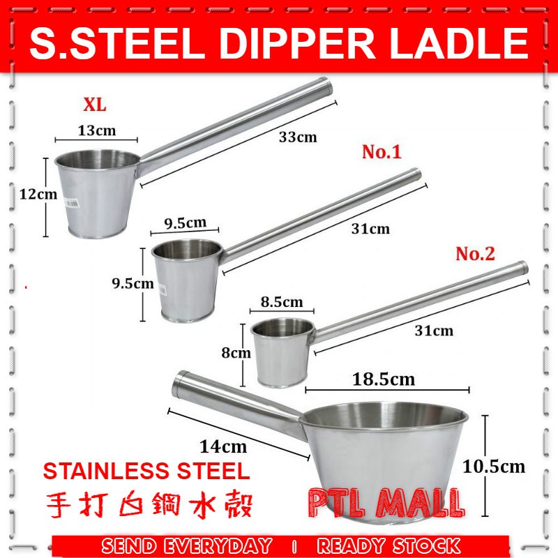 Stainless Steel Dipper Handmade 钢水壳 Gayung Mandi Hot Water Ladle LAVA ...