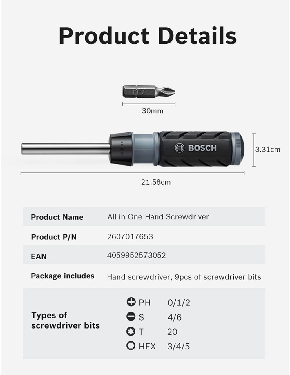 BOSCH All in One Rachet Hand Screwdriver Set - 2607017653 | Shopee Malaysia