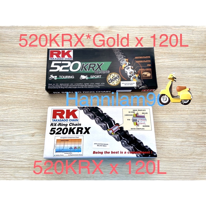 RK Chain X-Ring ( RK/ 520KRX ) 520 x 120L Original * Gold | Shopee Malaysia