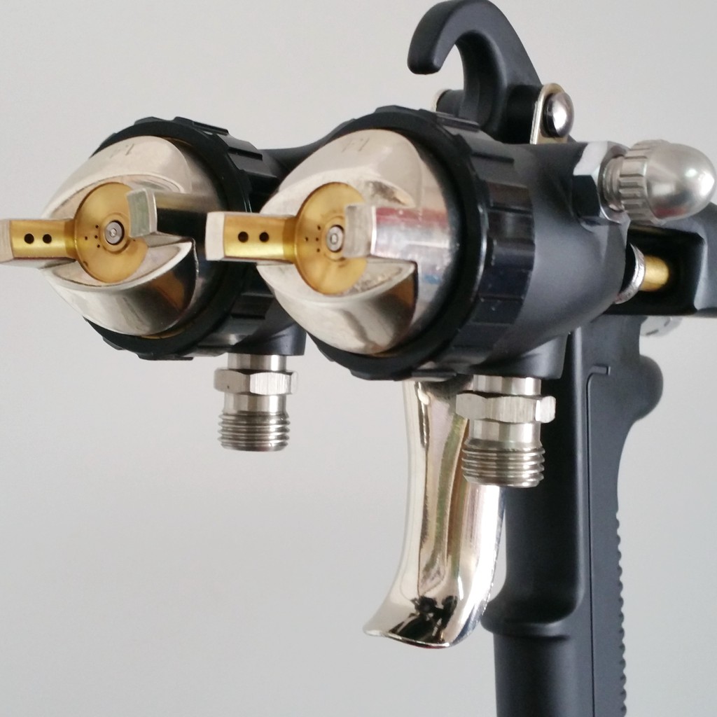 Paint spraygun double head pneumatic sprayer hot sale double nozzle ...