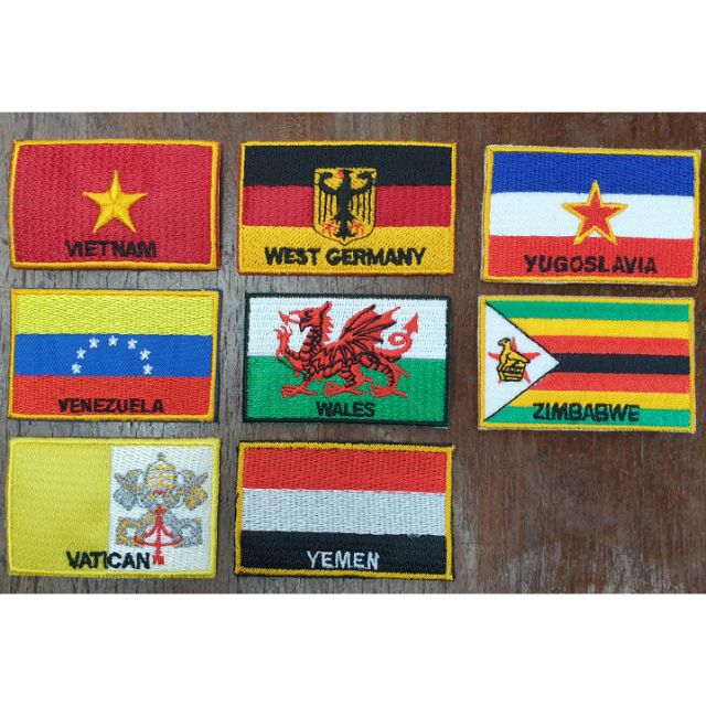 Iron On Embroidery Country Flag (Bendera Huruf V,W,Y,Z) ready stock ...