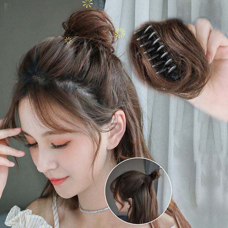 Female Bun Wig Clip Wig Hair Claw Bridal Style Headdress Wig Bun ...