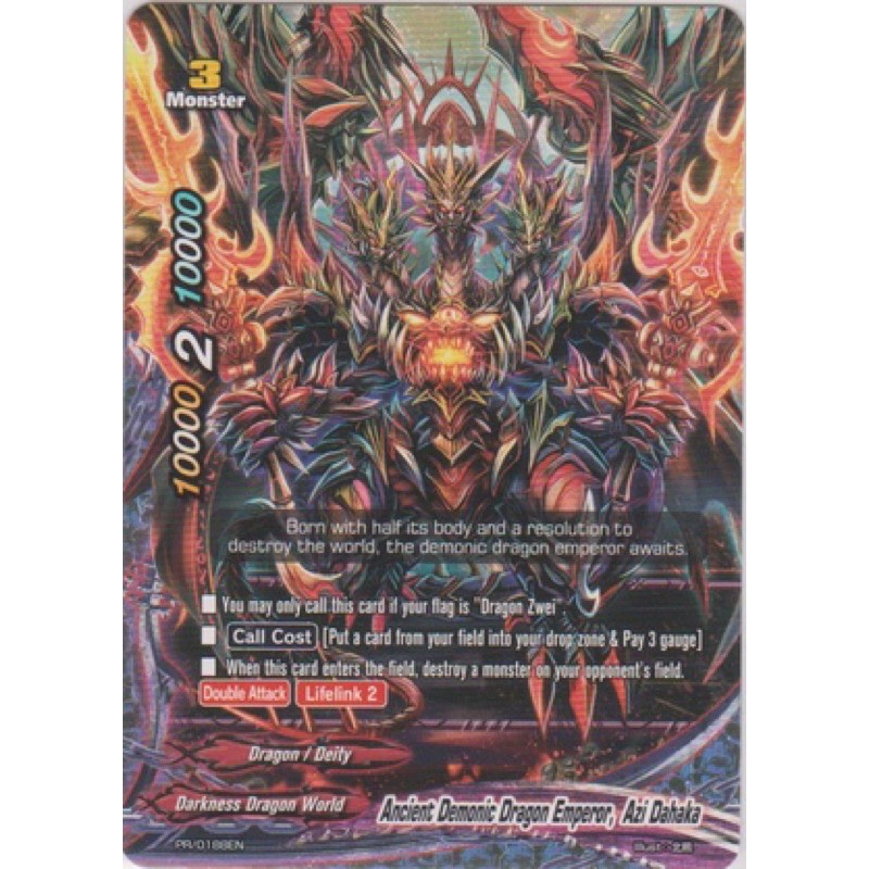 English Future Card Buddyfight Ancient Demonic Dragon Emperor, Azi Dahaka PR/0188EN | Shopee ...