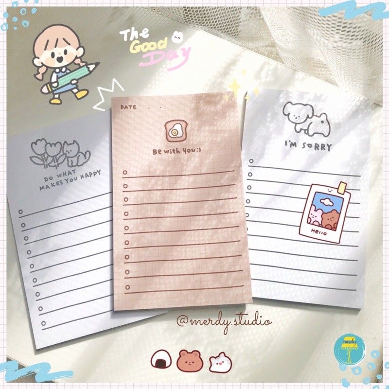 A set of 50 Korean minimalist style sticky notes | Shopee Malaysia