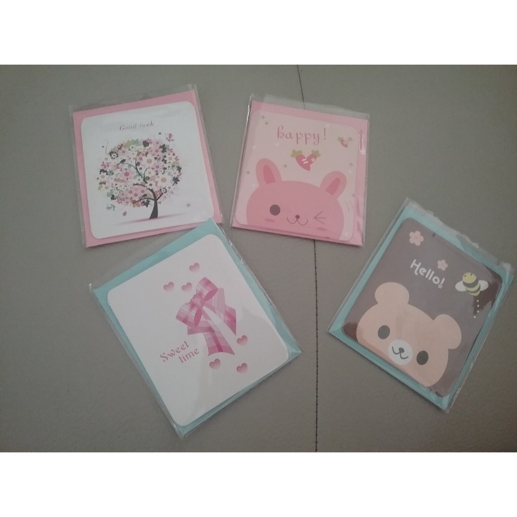 Cute cartoon greeting cards card present lover or kids | Shopee Malaysia