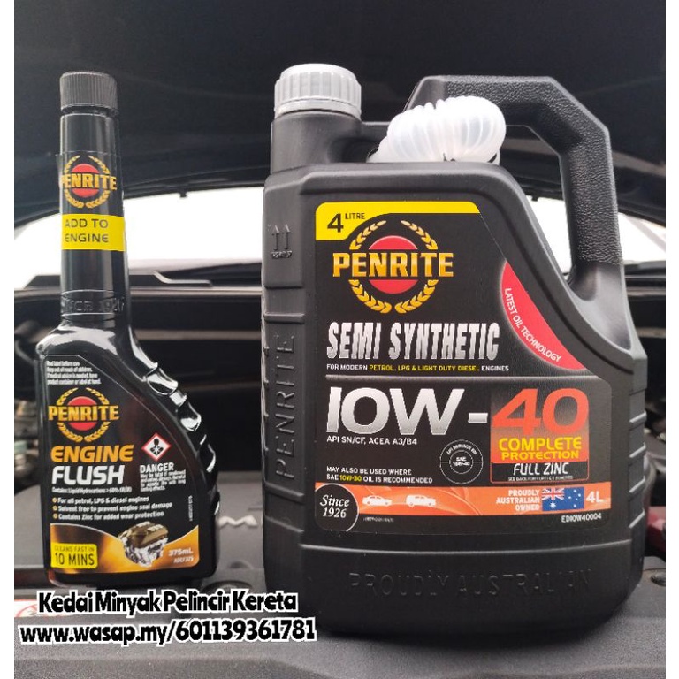 [PENRITE] Semi Synthetic 10w40 (4L) & Engine Flush | Shopee Malaysia