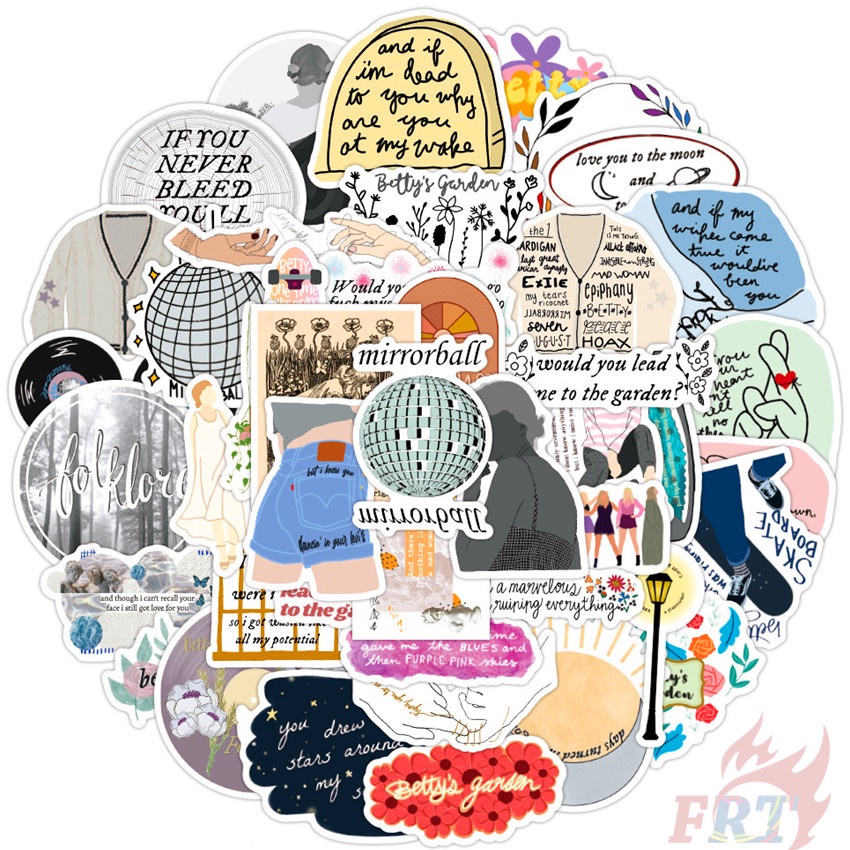 100Pcs/Set Taylor Swift - The Folklore Album Stickers Waterproof DIY ...
