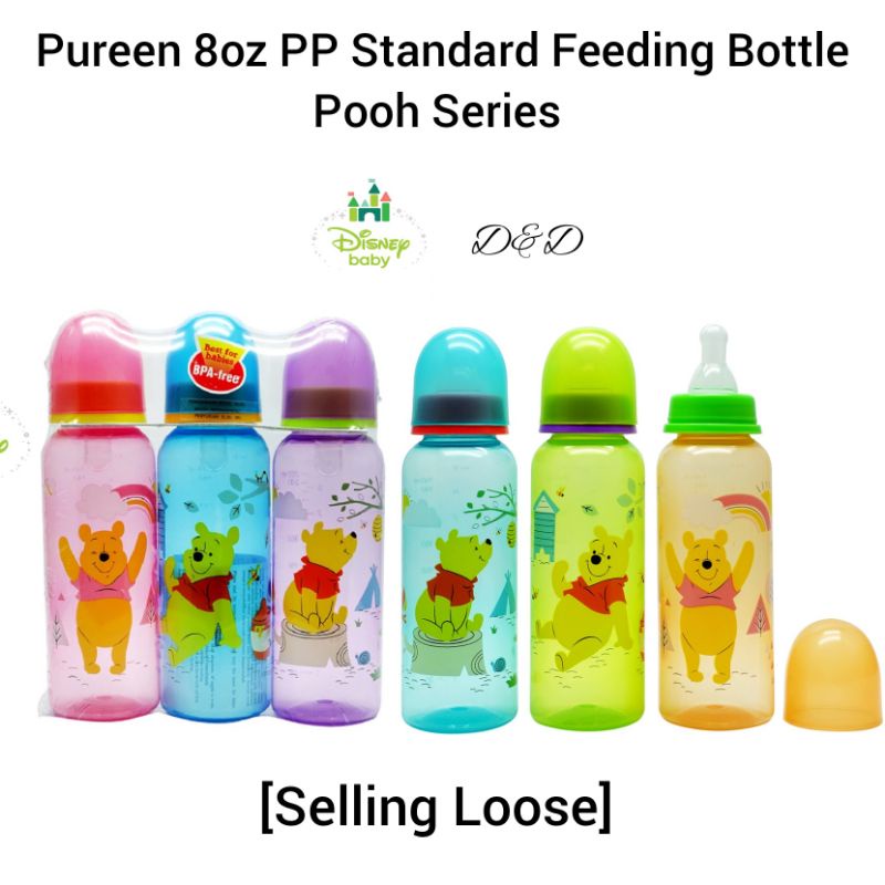 Pureen 8oz PP Standard Neck Feeding Bottle | Botol Susu - 250ml [Winnie ...