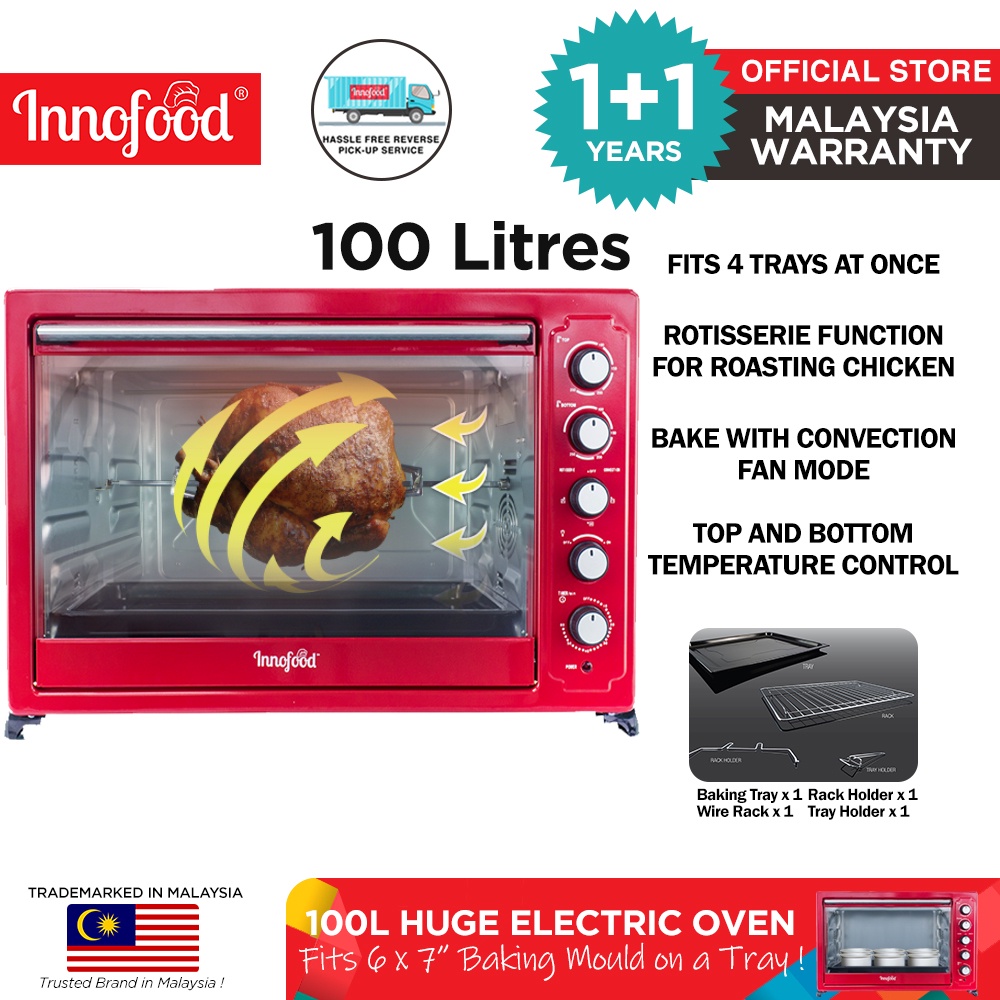 Innofood Electric Oven With Timer (100L) KT-Cl100R | Shopee Malaysia
