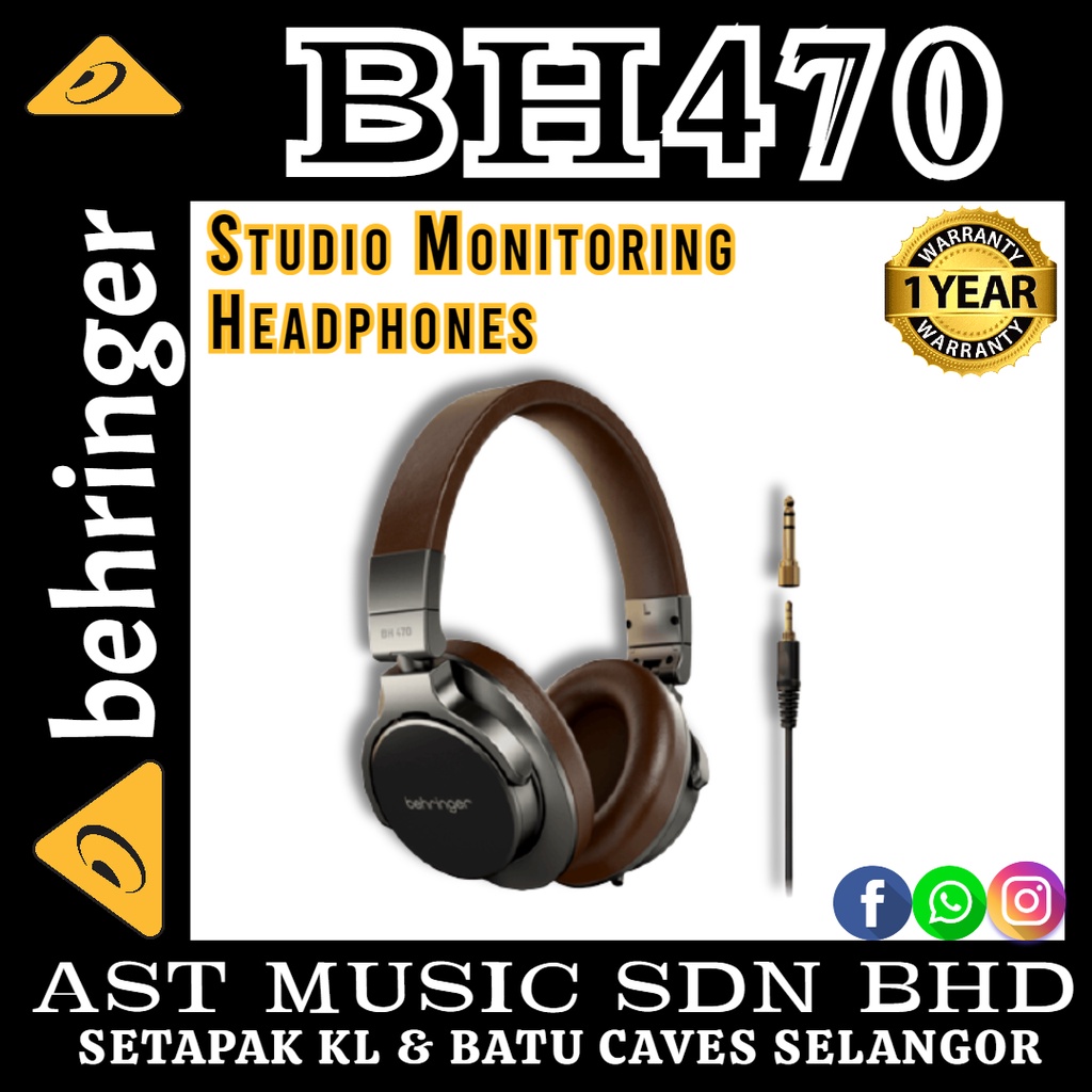 Behringer BH470 Studio Monitoring Headphones ( BH-470 / Bh470 ...