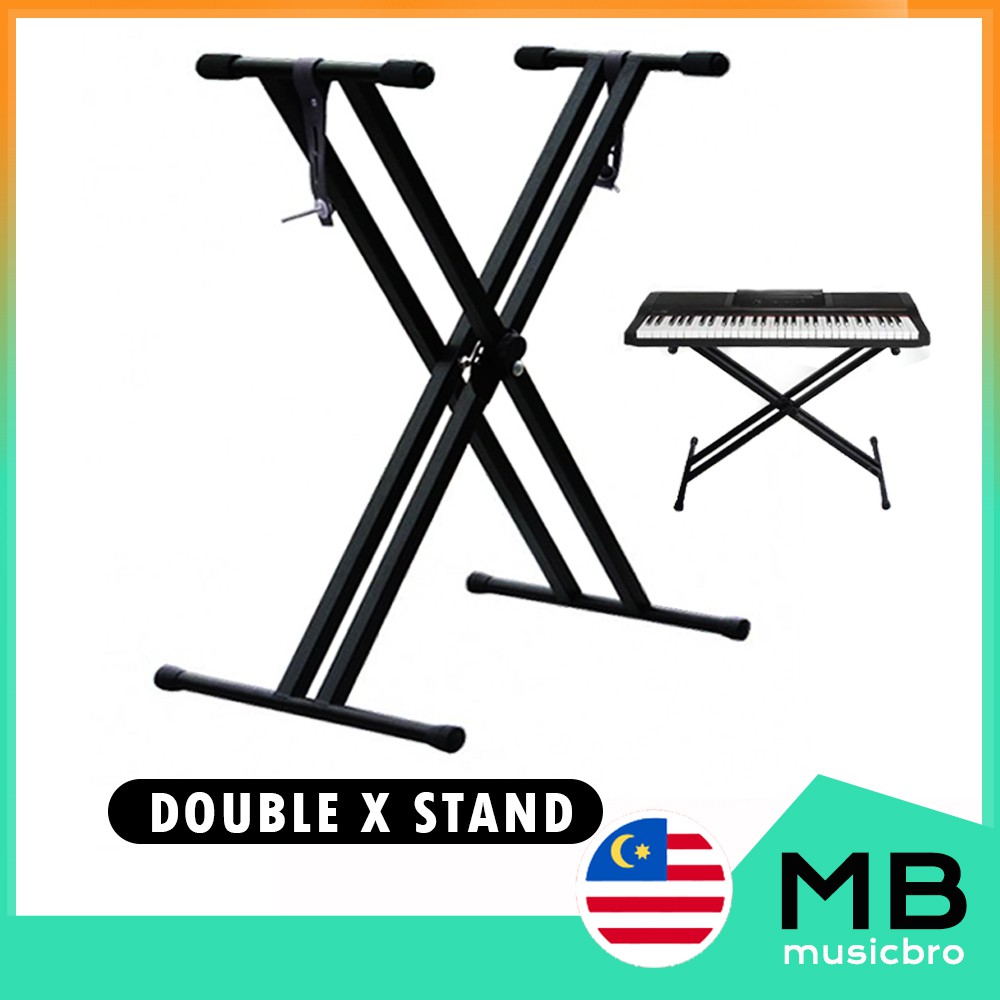Portable Heavy Duty Double X Keyboard Stand Music Keyboard Piano Stand ...