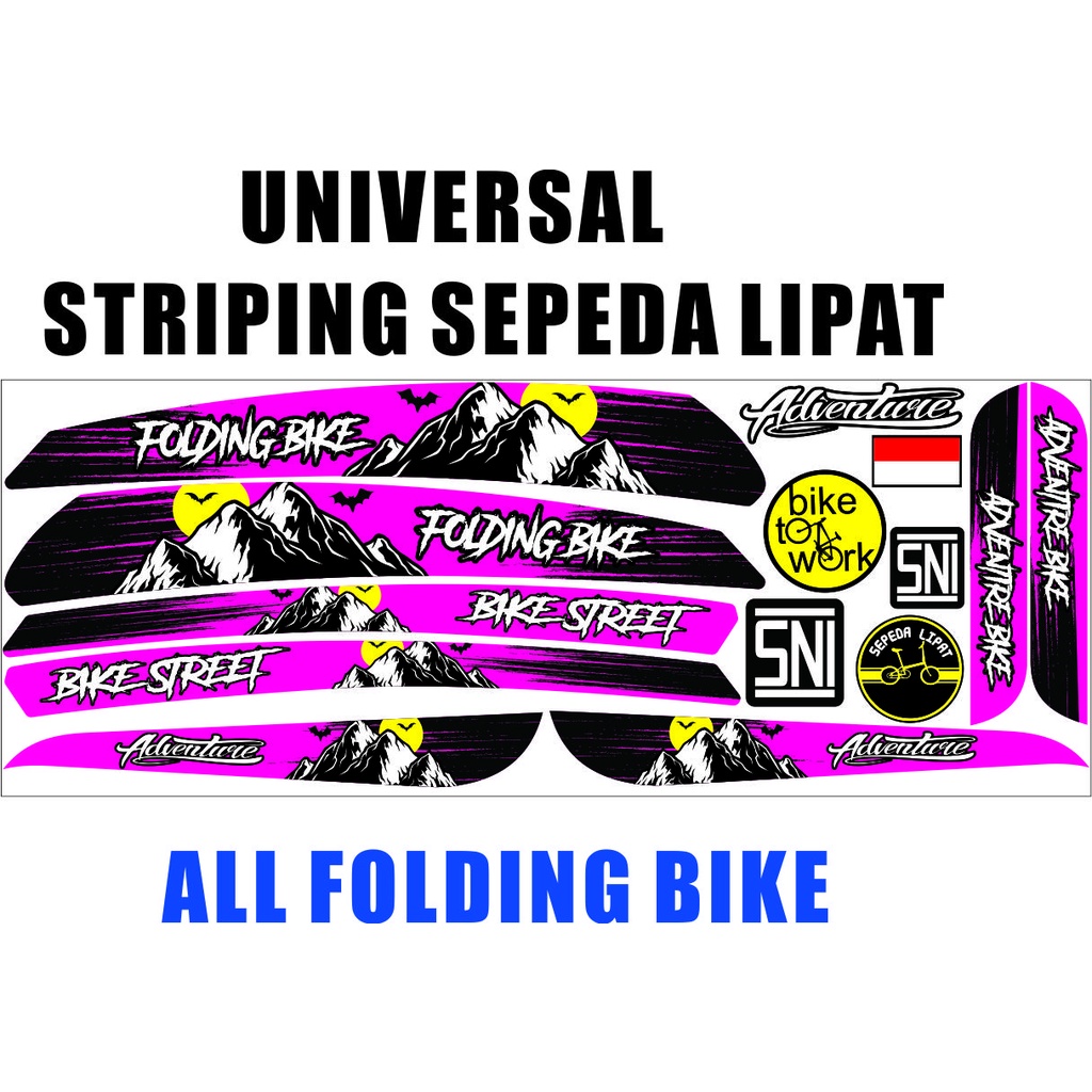 Folding BIKE STICKER PINK LIS MOTIF FOLDING BIKE VARIATIONS VARIATIONS ...