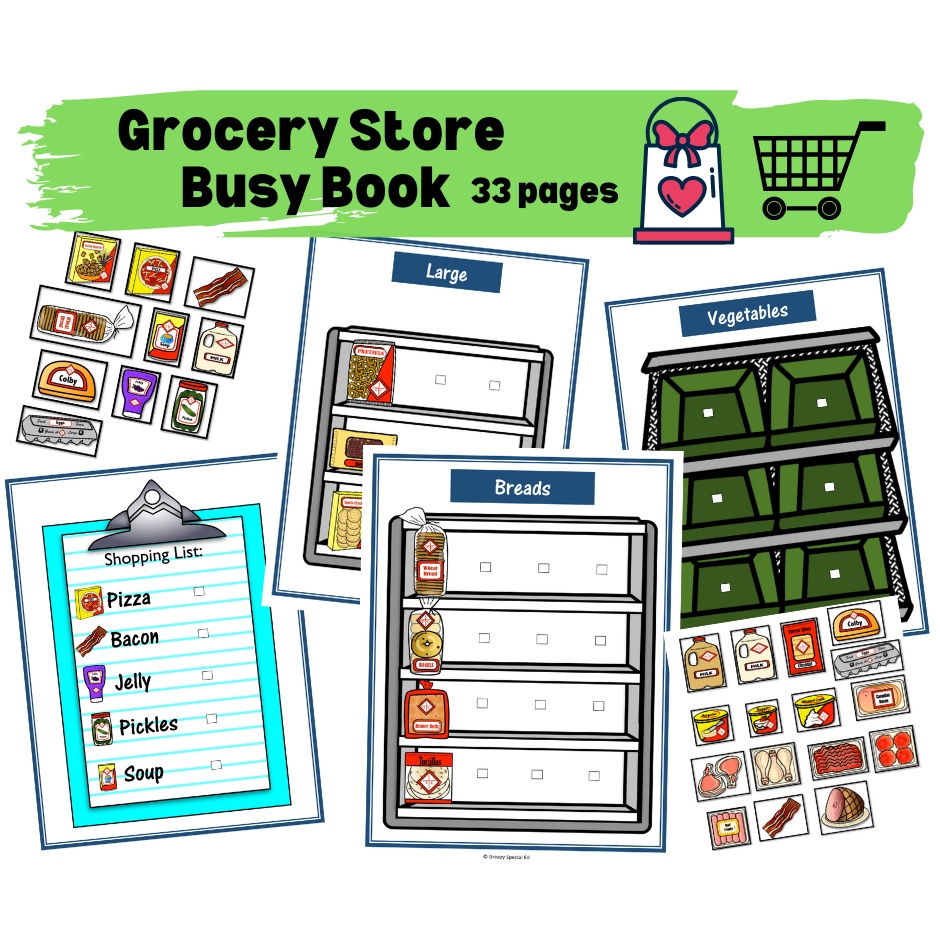 A150 - [PDF] Grocery Store Busy Book 32 pages - shopping activities ...