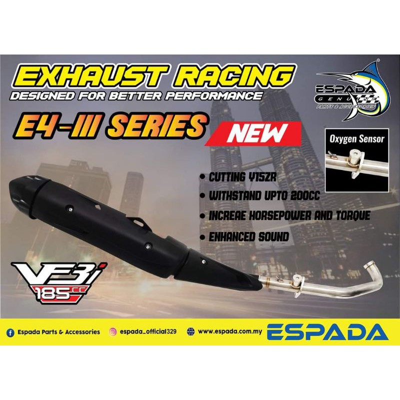 Espada Exhaust Std Racing E4 E5 E6 E7 V5 BP1 BP2 Y16ZR Y15ZR EX5 RS150 RSX VF3i LC135 V8 RFS150 ...