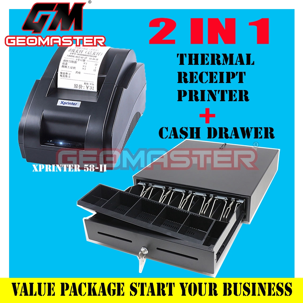 GEOMASTER Cash Drawer and Receipt Printer ( Value Package ) | Shopee ...