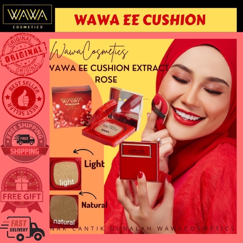 ‼️🔥𝐂𝐋𝐄𝐀𝐑𝐀𝐍𝐂𝐄 𝐒𝐓𝐎𝐂𝐊🔥‼️ WAWA EE CUSHION | ROSE EXTRACT| ORIGINAL HQ | WAWACOSMETICS BY WAWA ZAINAL ...