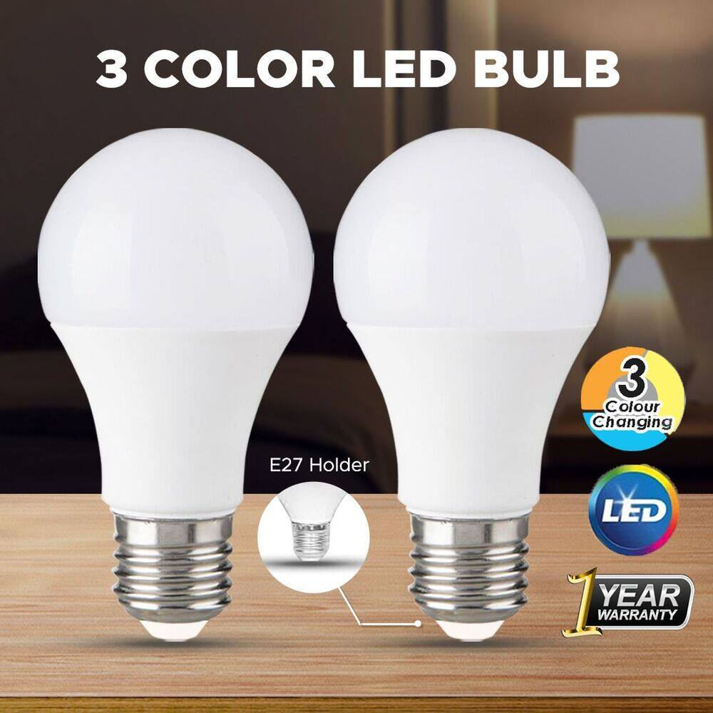 LED BULB 10W 15W E27 3 STEP ON/OFF COLOR CHANGING LED LIGHT BULB ...