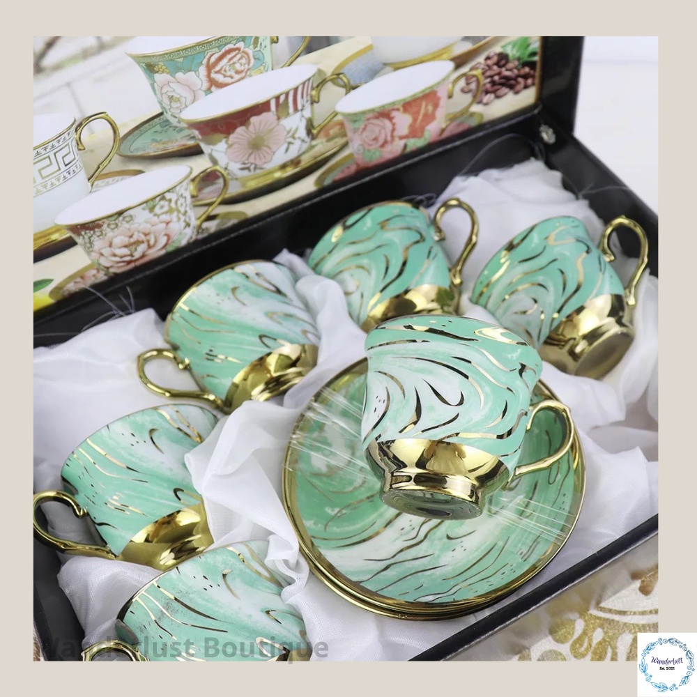 Ready Stock Small Elegant High Tea or Coffee Ceramic Set With Box ...