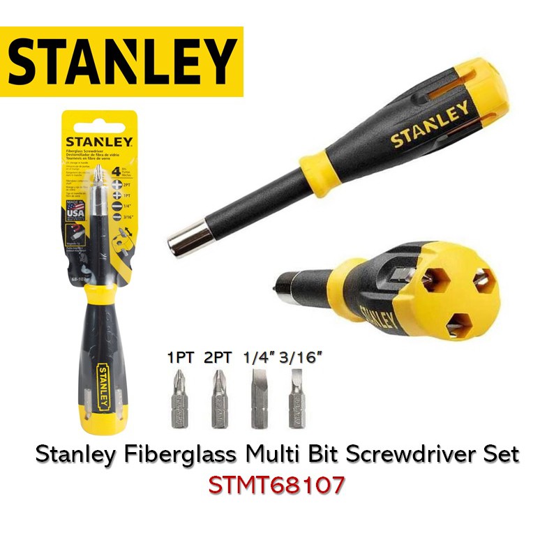 Stanley Fiberglass Multi-Bit Screwdriver Set - STMT68107 | Shopee Malaysia