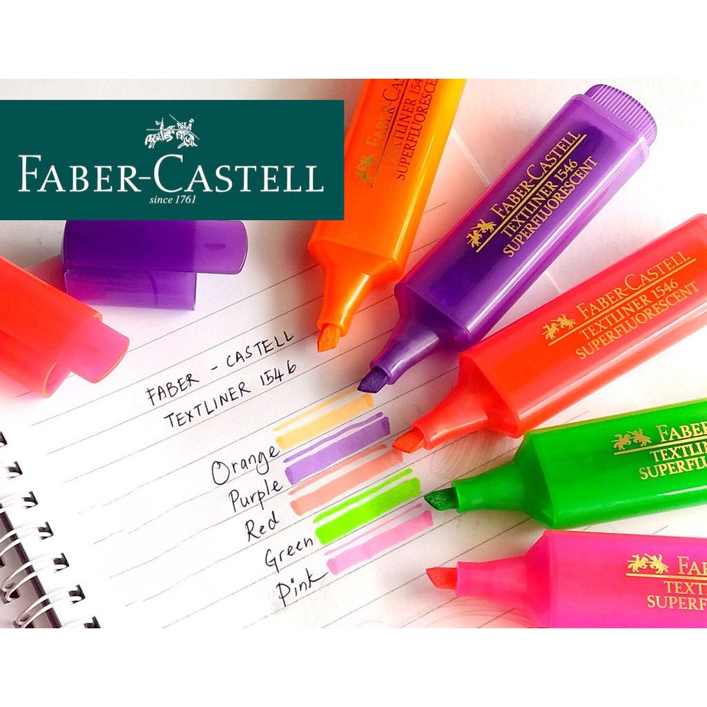 Faber-Castell 1546/1548 Textliner Fluorescent Highlighter | Shopee Malaysia
