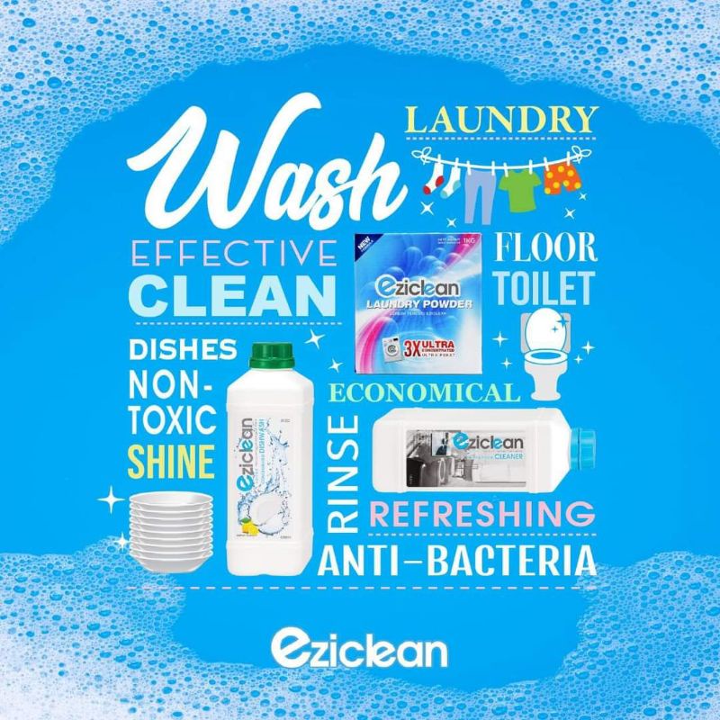 EZICLEAN CONCENTRATED LAUNDRY COMPOUND 1KG, TOILET & FLOOR CLEANER ...