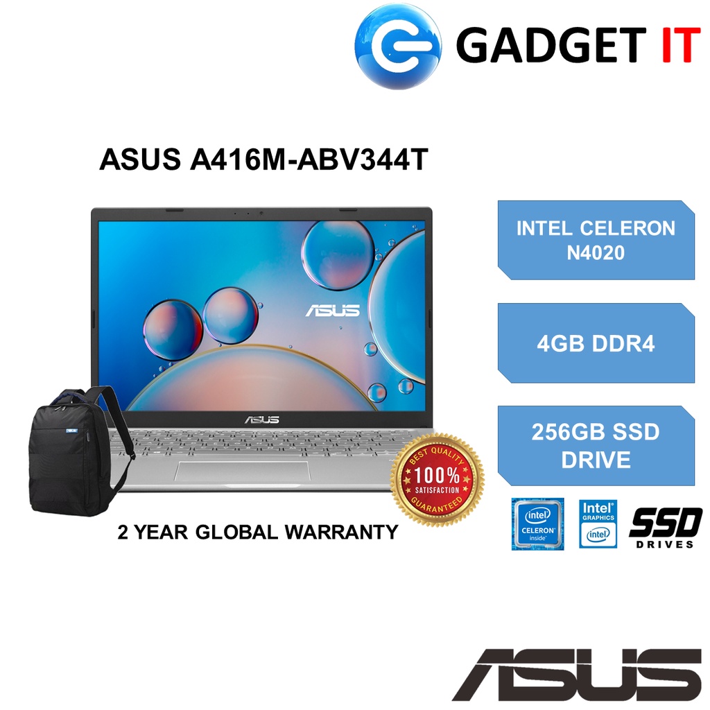 ASUS A416M-ABV344T / A416M-ABV358T LAPTOP (CELERON N4020,4GB,256GB SSD ...