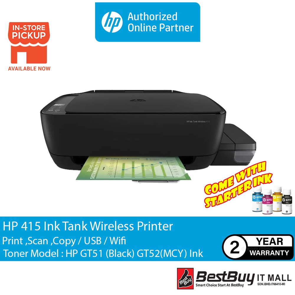 HP 415 Ink Tank Wireless Printer -Print/Copy/Scan/Wireless | Shopee ...