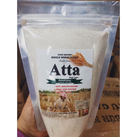 Healthy 1kg Indian Atta Whole Wheat Flour for Diet Baking (zip bag ...