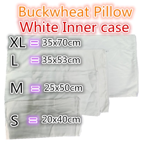 Buckwheat Pillow White Inner Pillow Case with zip (S-M-L-XL) | Shopee ...