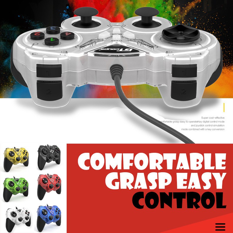 GT Coupe X6 Vibrates Shock USB Game Controller Turbo function PC ...