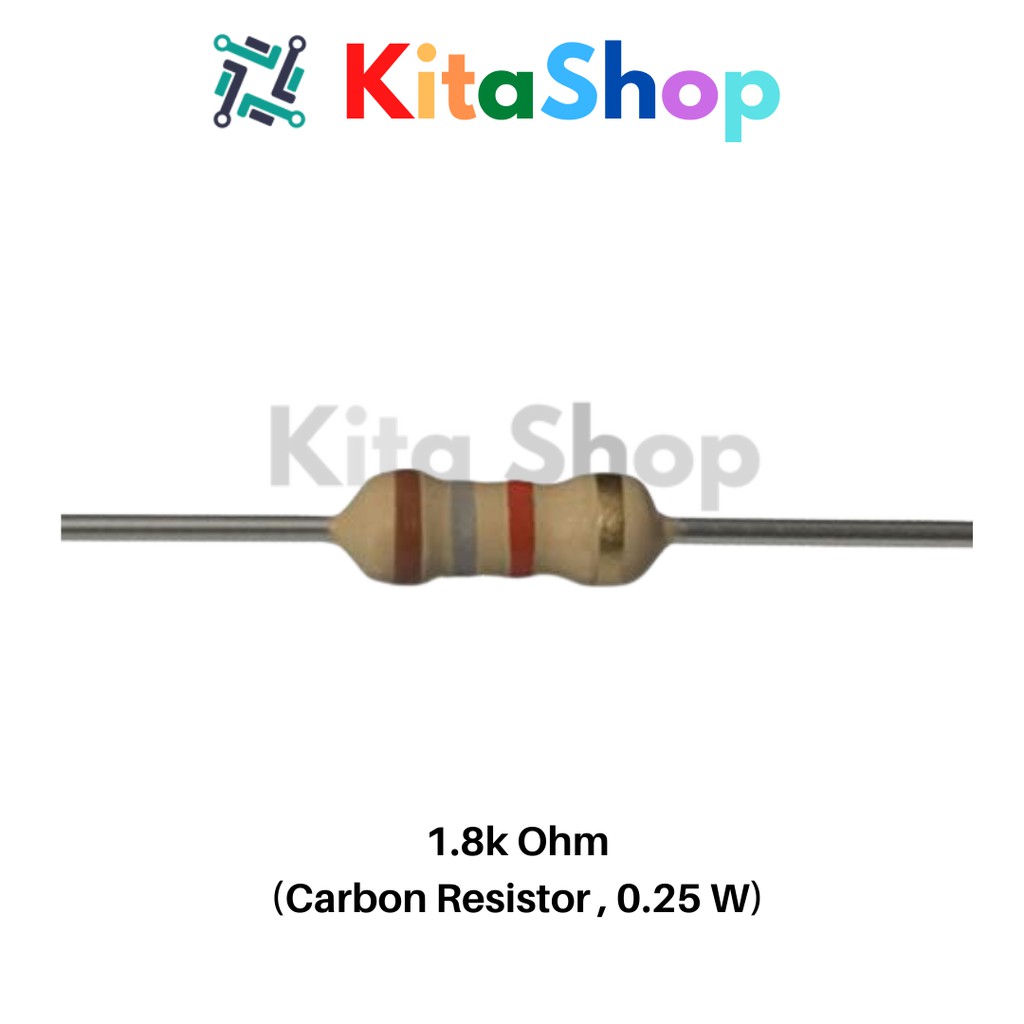 Resistor 1.8k Ohm (Carbon - 0.25W) | Shopee Malaysia