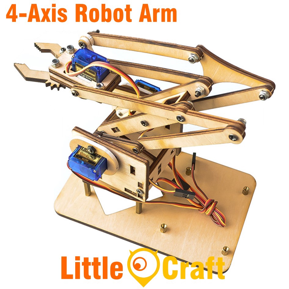 MeArm 4-Axis Wood Laser Cut Robot Arm with Gripper Set | Shopee Malaysia