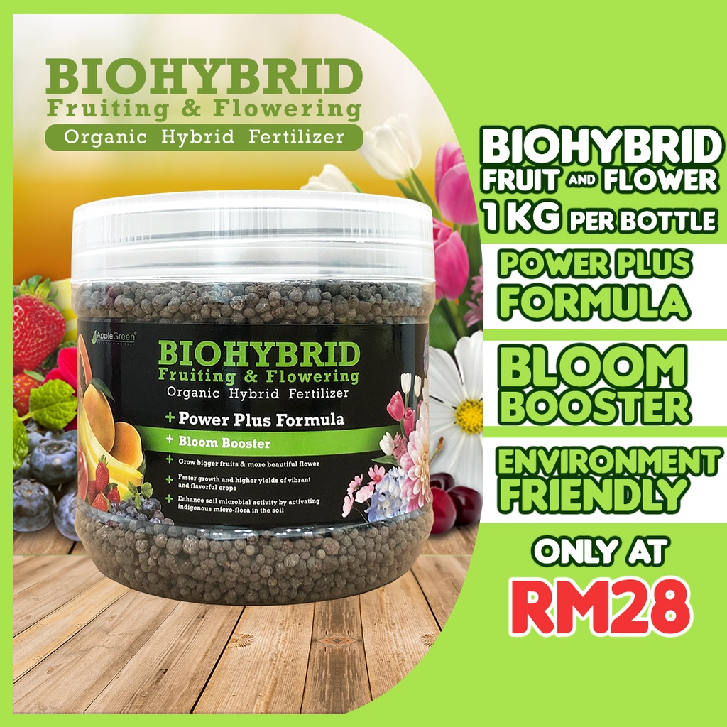 BIOHYBRID Fruiting & Flowering Organic Fertilizer 1KG, BAJA ORGANIK Pertumbuhan Bunga, Buah ...