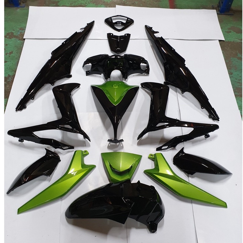 EGO LC BODY COVER SET GREEN BLACK YAMAHA 100% ORIGINAL HLY | Shopee ...