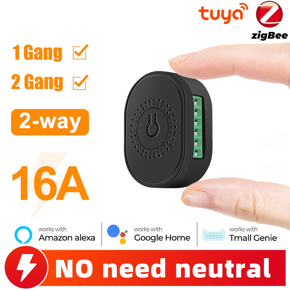 SMATRUL 1/2 Gang 16A No Neutral Wire Tuya ZigBee Smart Light Switch ...