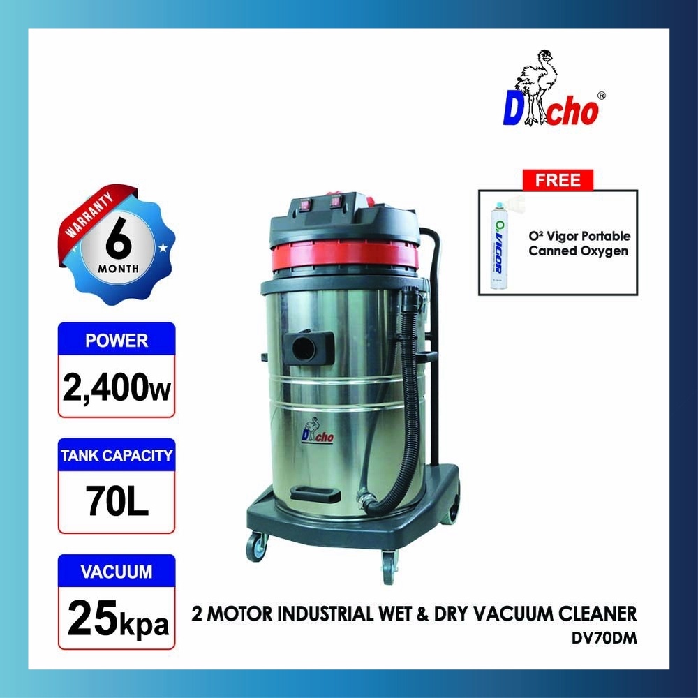 Dacho 70L Stainless Steel Wet and Dry Vacuum Cleaner Industry Heavy ...