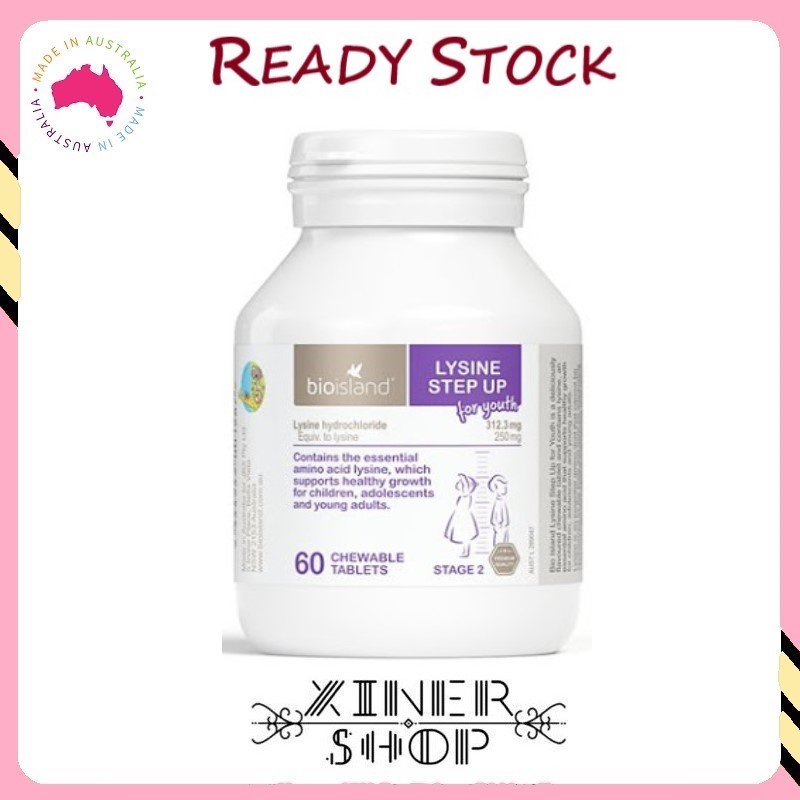 [Ready Stock EXP 01/2027] Bio Island Lysine Step Up for Youth Stage 2 ( 60 tablets )( Made In ...
