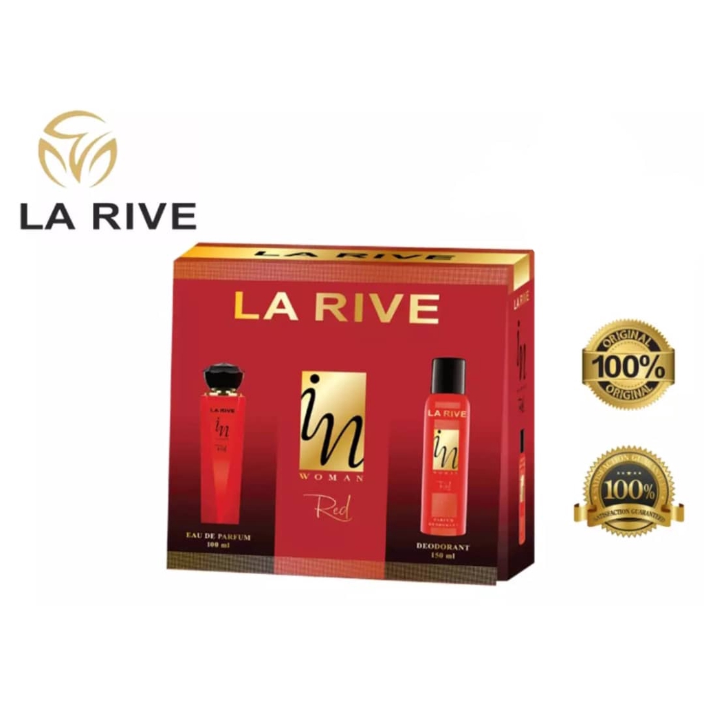 LA RIVE IN WOMAN RED GIFT SET (Deo 150ml + EDP 100ml) For Women ...