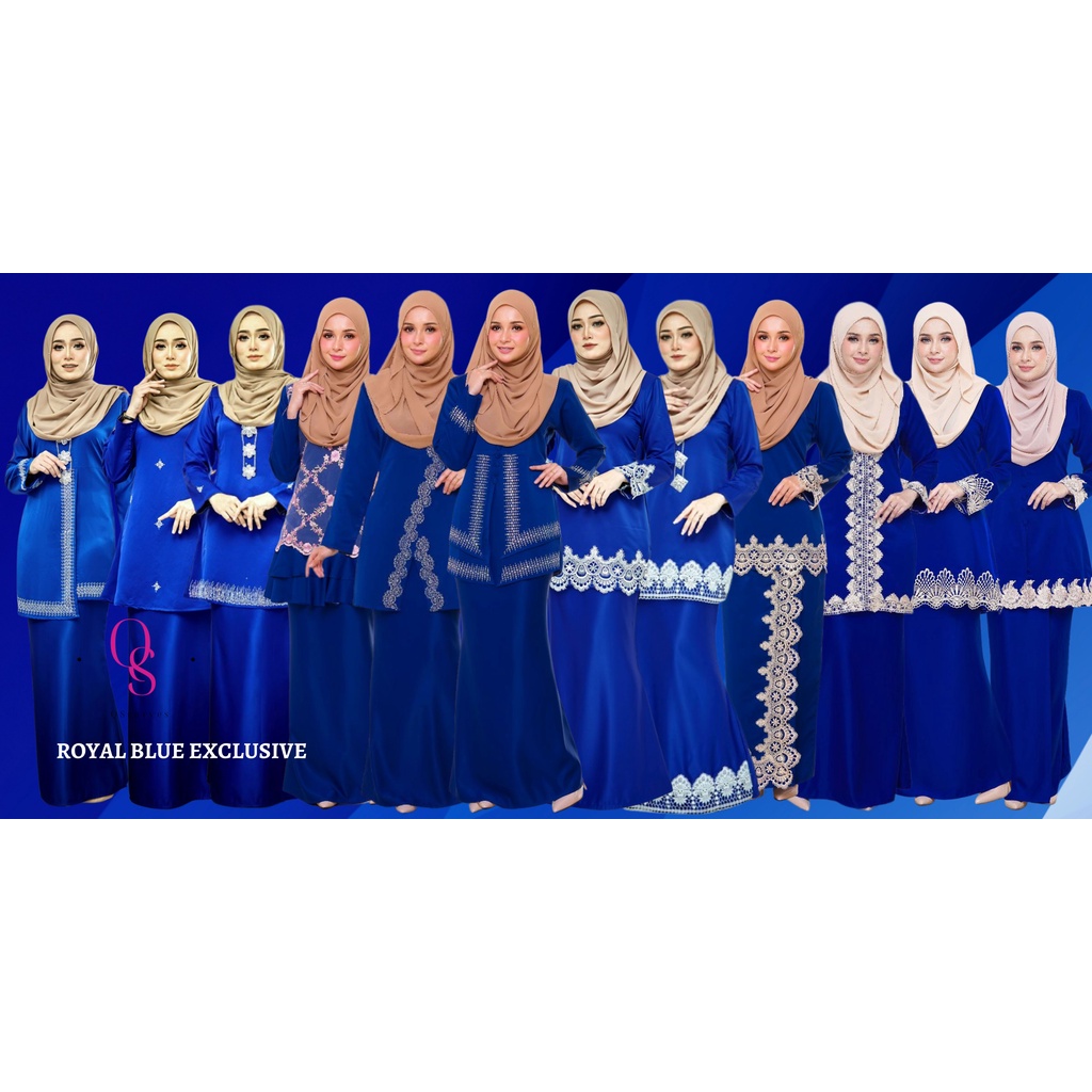 [XS-5XL royal blue] Kurung Moden Lace Diamond Kebaya Mini Kurung Raya ...
