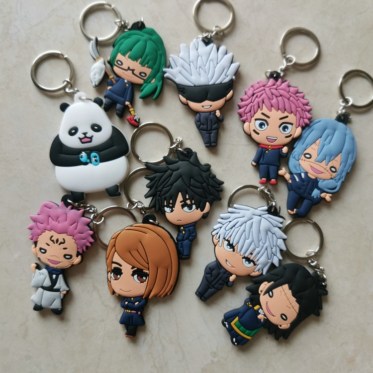 Anime Jujutsu Kaisen Soft PVC Cartoon Keychains Cute 3D Fushiguro ...