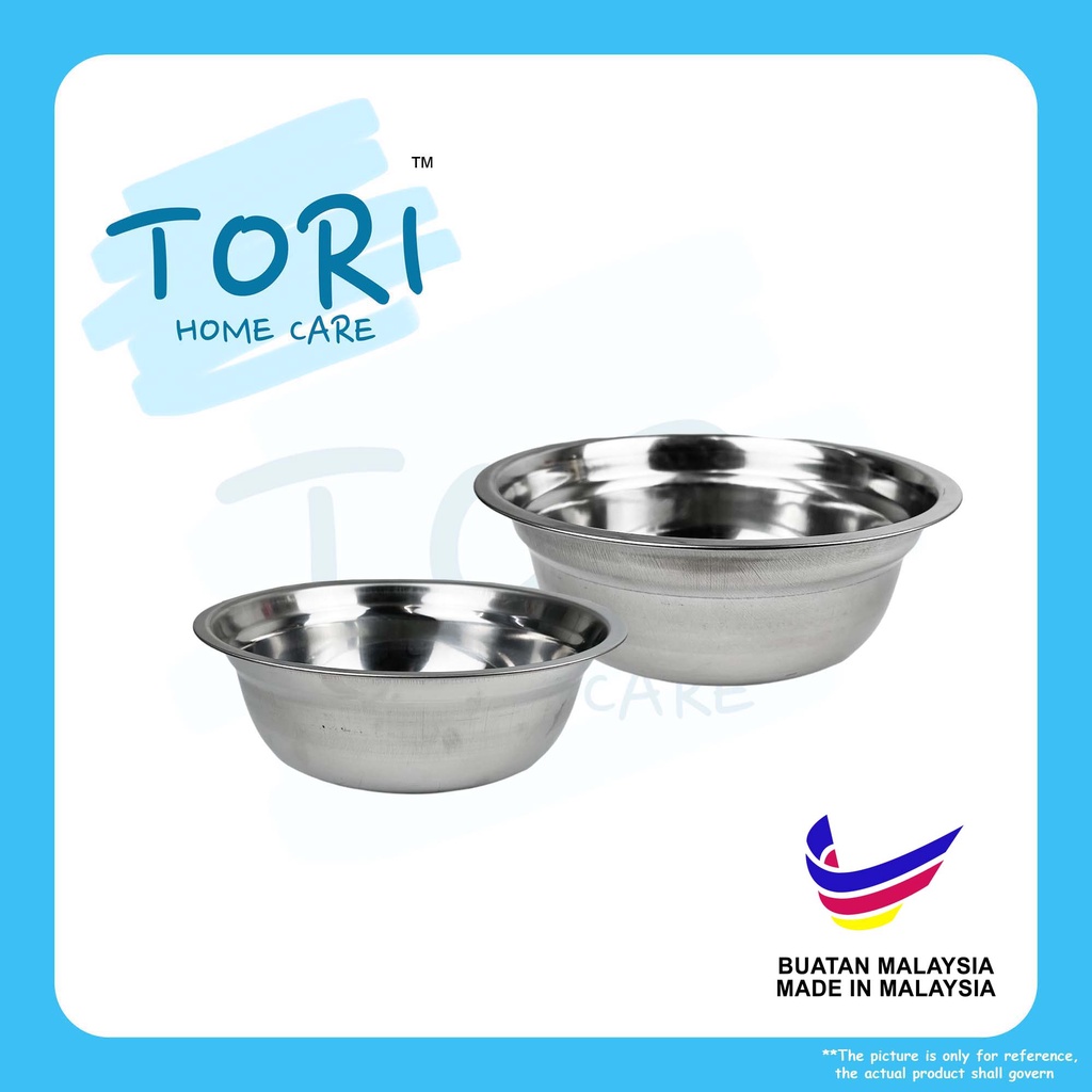 TORI HOME Stainless Steel Bowl 16cm 18cm 20cm 22cm | Mangkuk Stainless Steel | Rice Bowl ...
