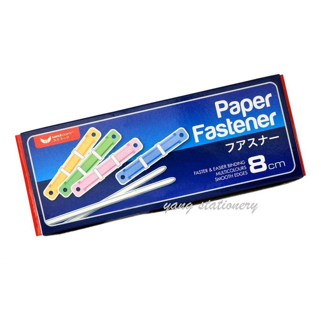 UNICORN Paper Fastener 8cm multicolours 2 Hole Fastener | Shopee Malaysia