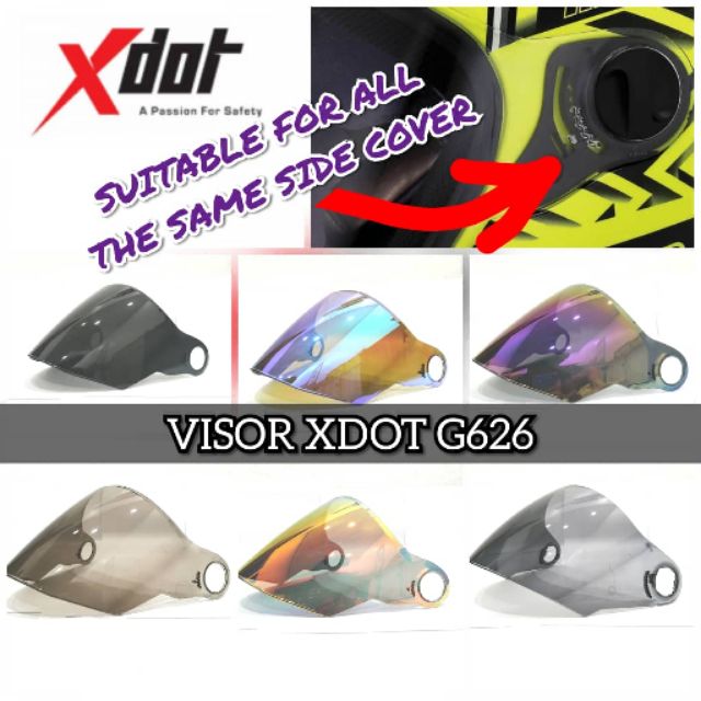 【💯 ORIGINAL】 VISOR XDOT G626 (LIGHT SMOKE / DARK SMOKE / RAINBOW ...