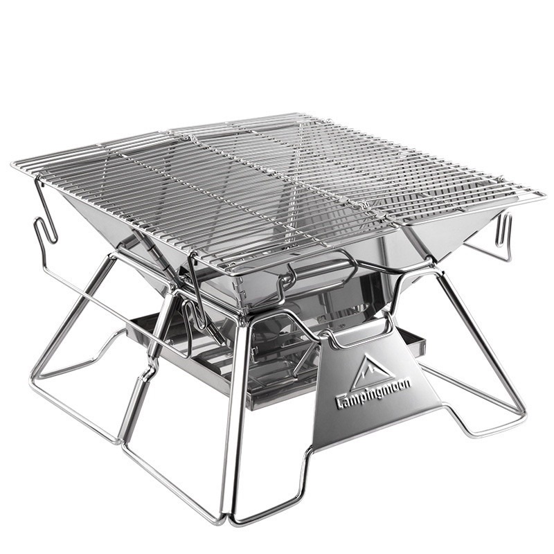 Campingmoon Portable Folding BBQ Grill MT-2 Stove Barbecue Charcoal Stove Fire Pit for Outdoor ...
