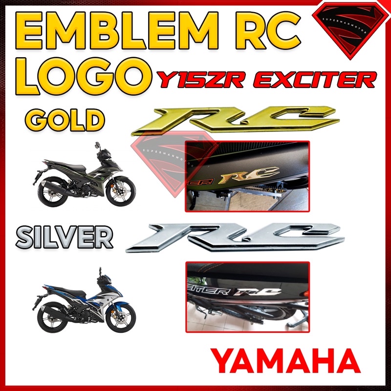EMBLEM YAMAHA Y15ZR Y15 RC EXCITER STICKER LOGO TIMBUL EPOXY BODY GOLD ...