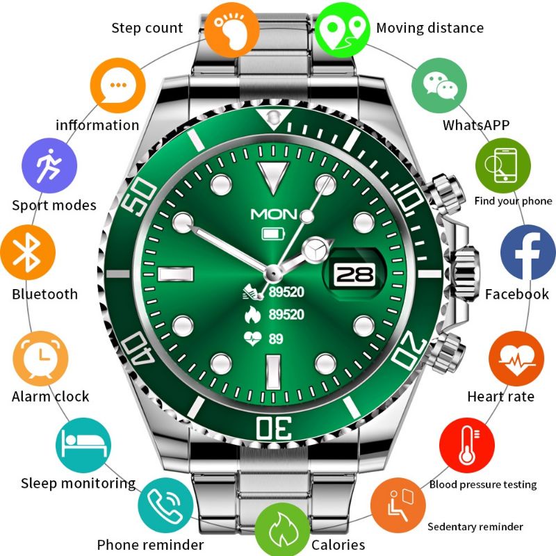 1Buyme Submarine AW12 Smart Watch Waterproof IP68 Fitness Tracker Men's Chronograph Watches ...
